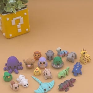 3D Printed Flexible Fidget Toy, Cute 3D Print Miniatures, Assorted Baby ...