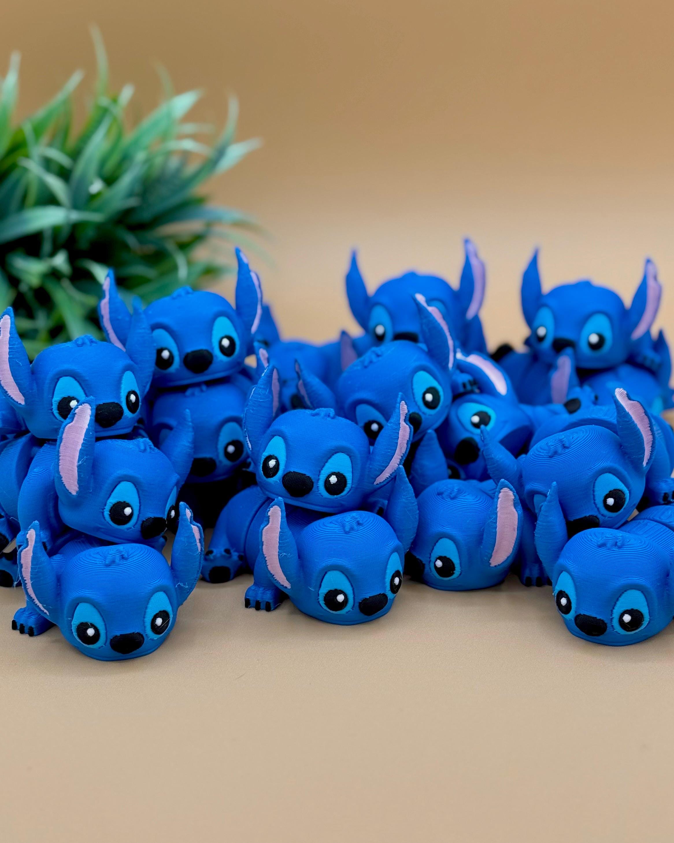 3D Printed Stitch and Angel Inspired Fidget Toy, Cute Blue and Pink ...