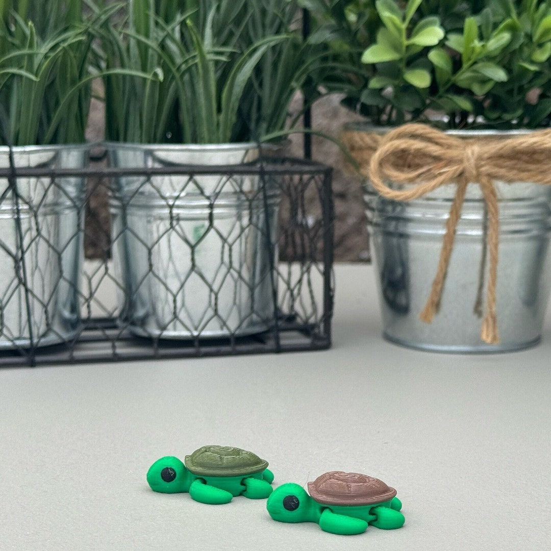 3D Printed Turtle Fidget Toy, Cute 3D Print Mini Green Sea Turtle ...