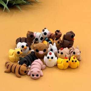 3D Printed Farm Animal Fidget Toy Bundle, Cute 3D Print Mini Sensory ...