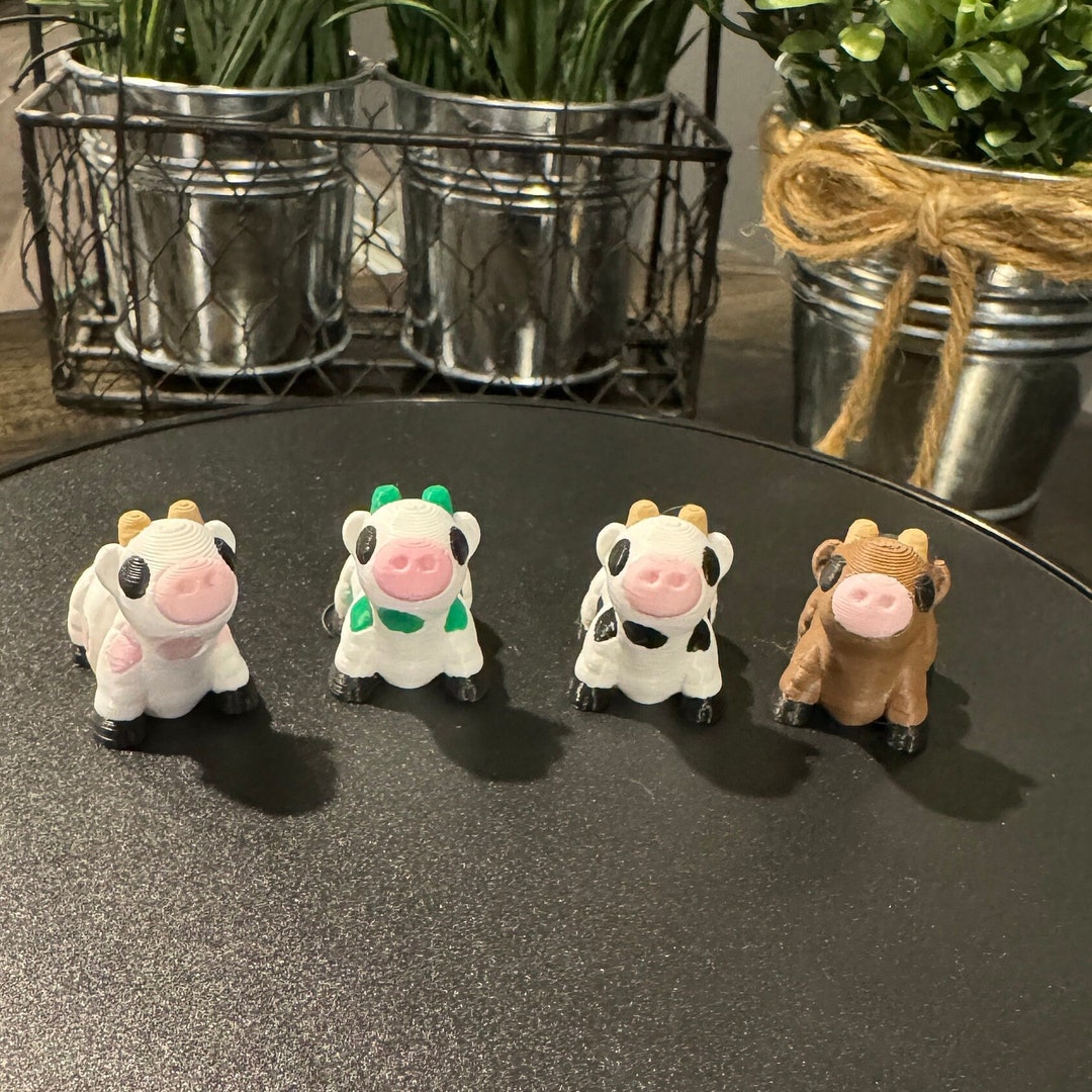 3D Printed Miniature Cows Articulated Flexible Fidget Toy / 3D Print ...