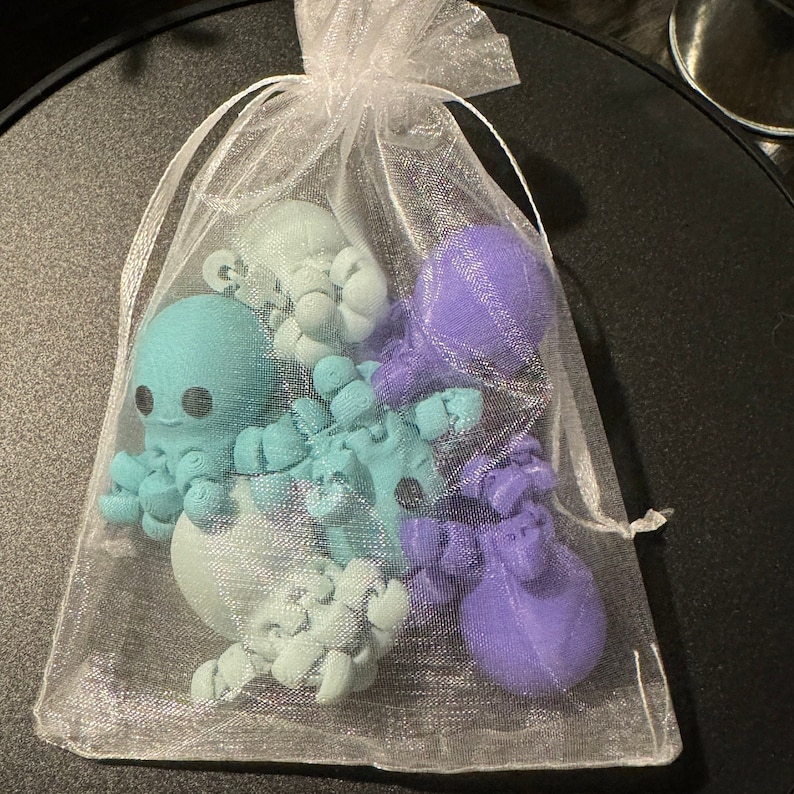 3D Printed Baby Octopus Fidget Toy Bundle, Cute 3D Print Sensory Aid ...