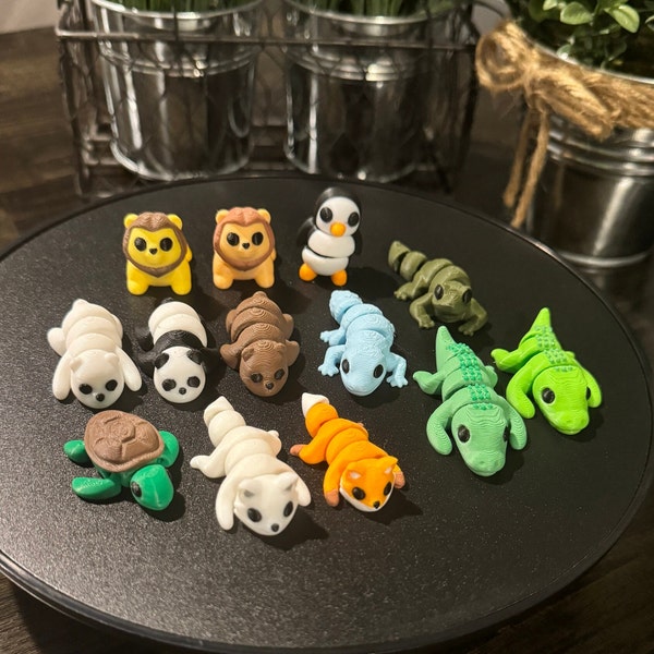 Mini 3d Printed Animal Set - Etsy