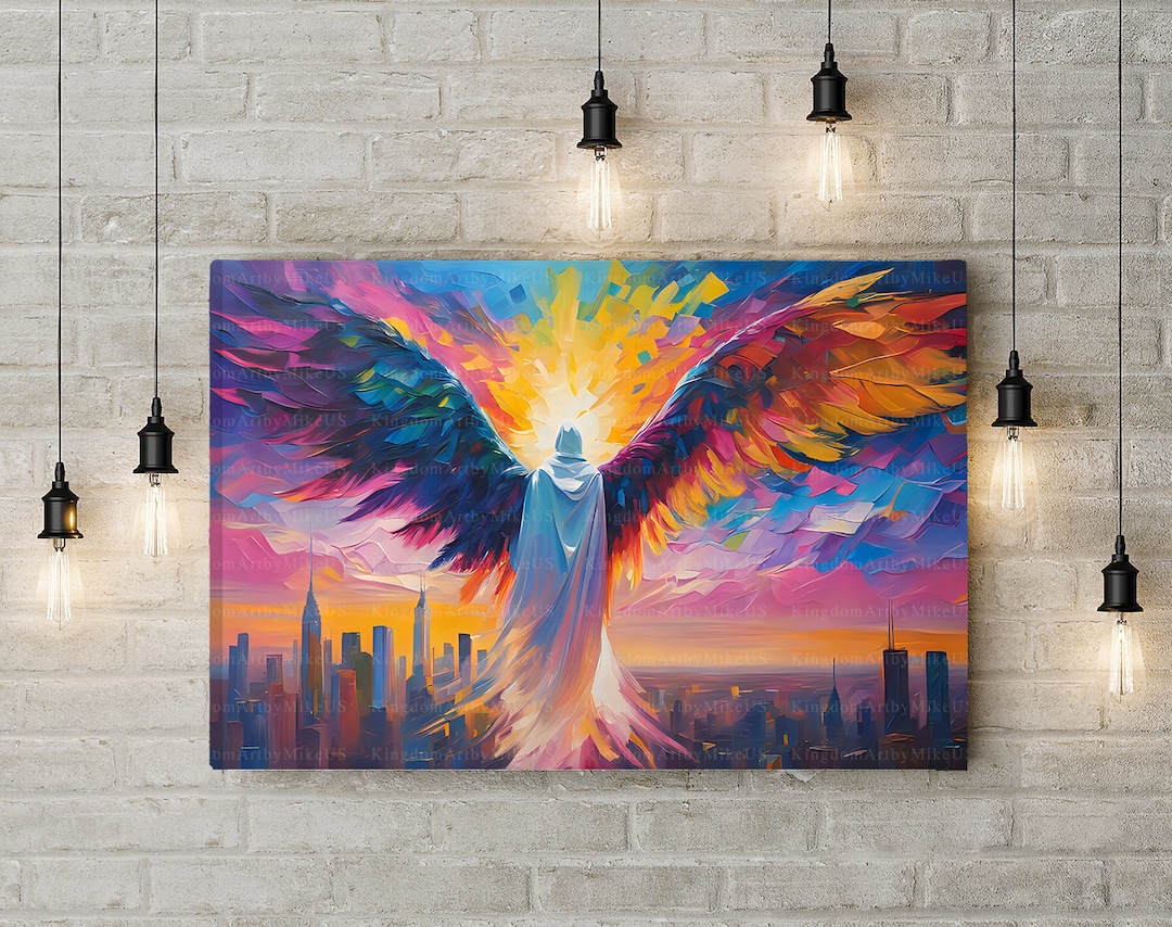Protection Angel - Christian Art on Canvas | Guardian Angel, Church Art ...