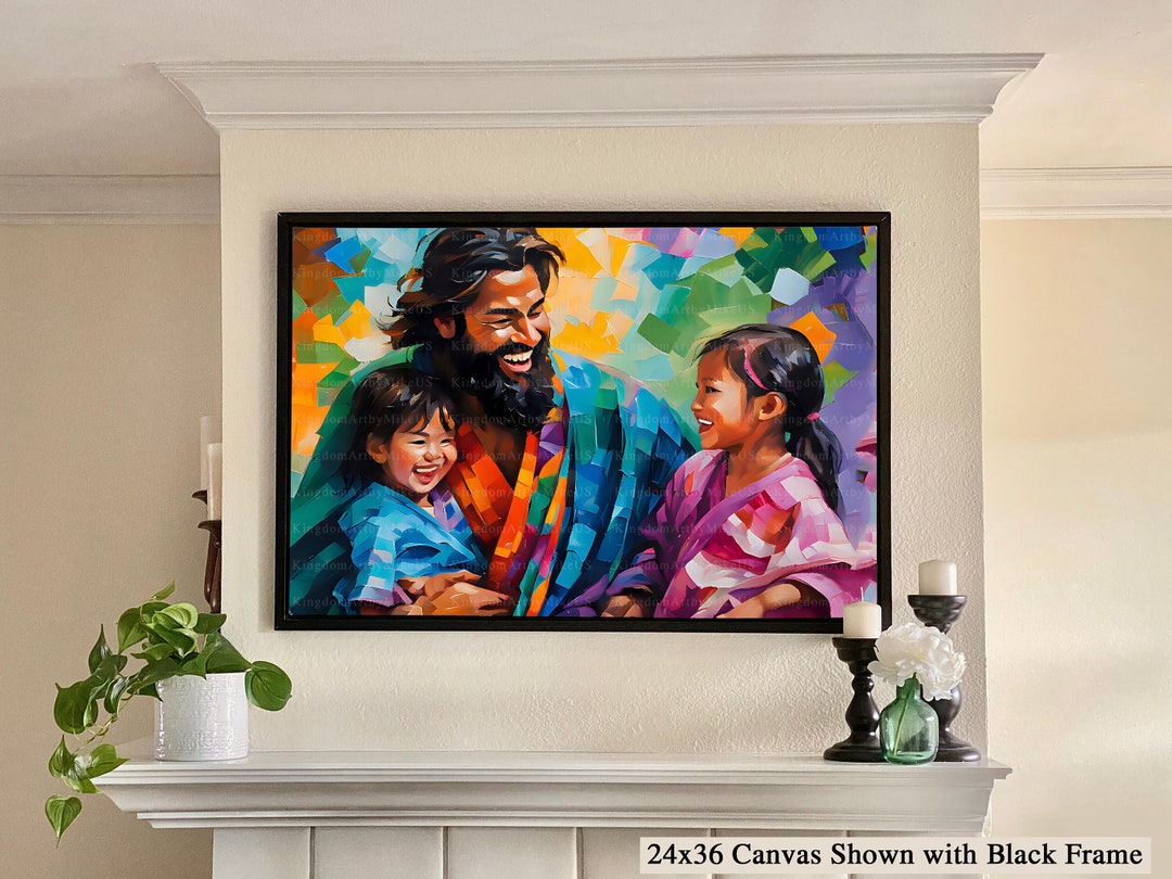 Jesus With Kids - Canvas Christian Art | Jesus Holding Siblings, Asian ...