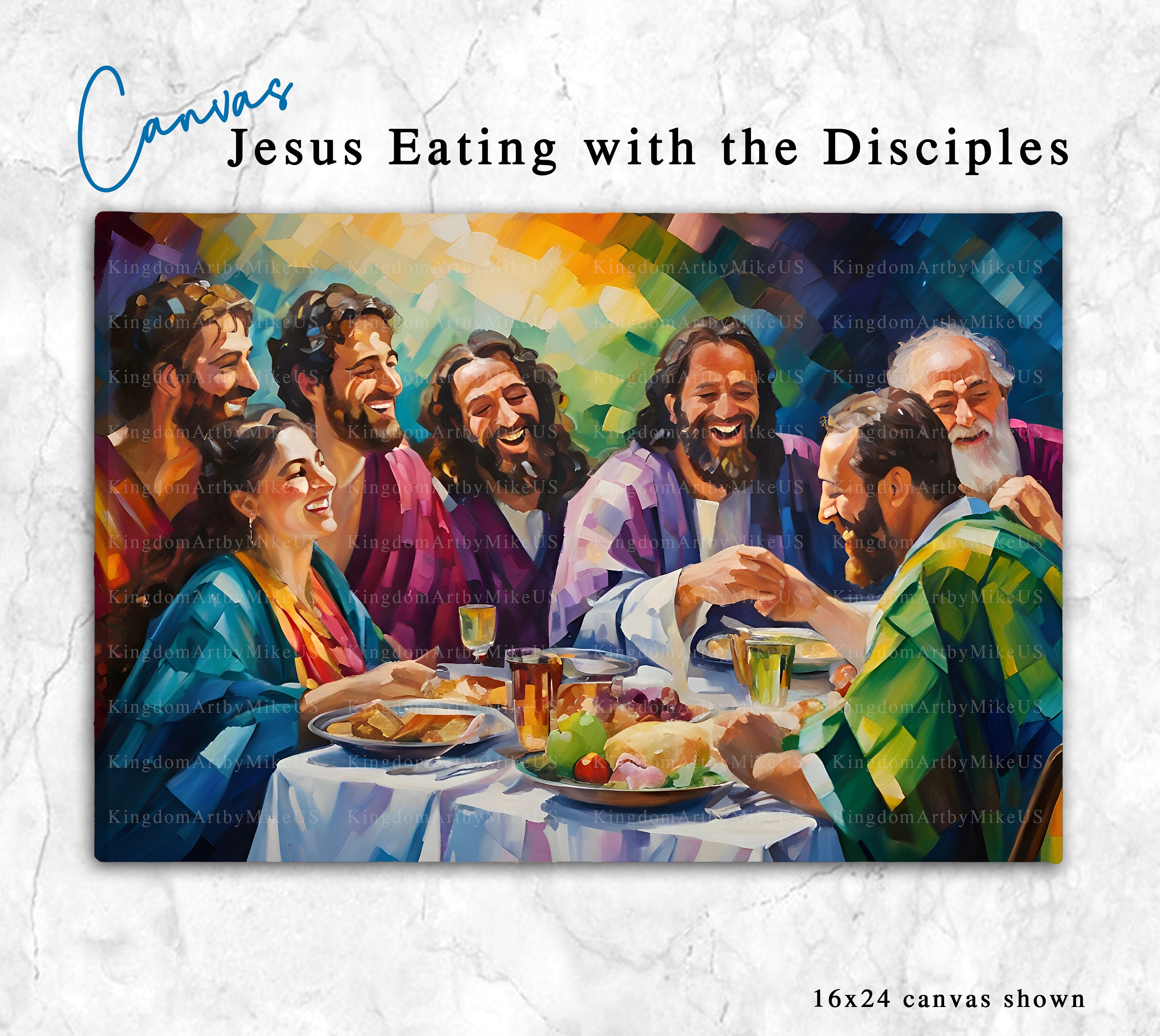 Jesus Eating With the Disciples - Christian Art on Canvas | Joyful ...