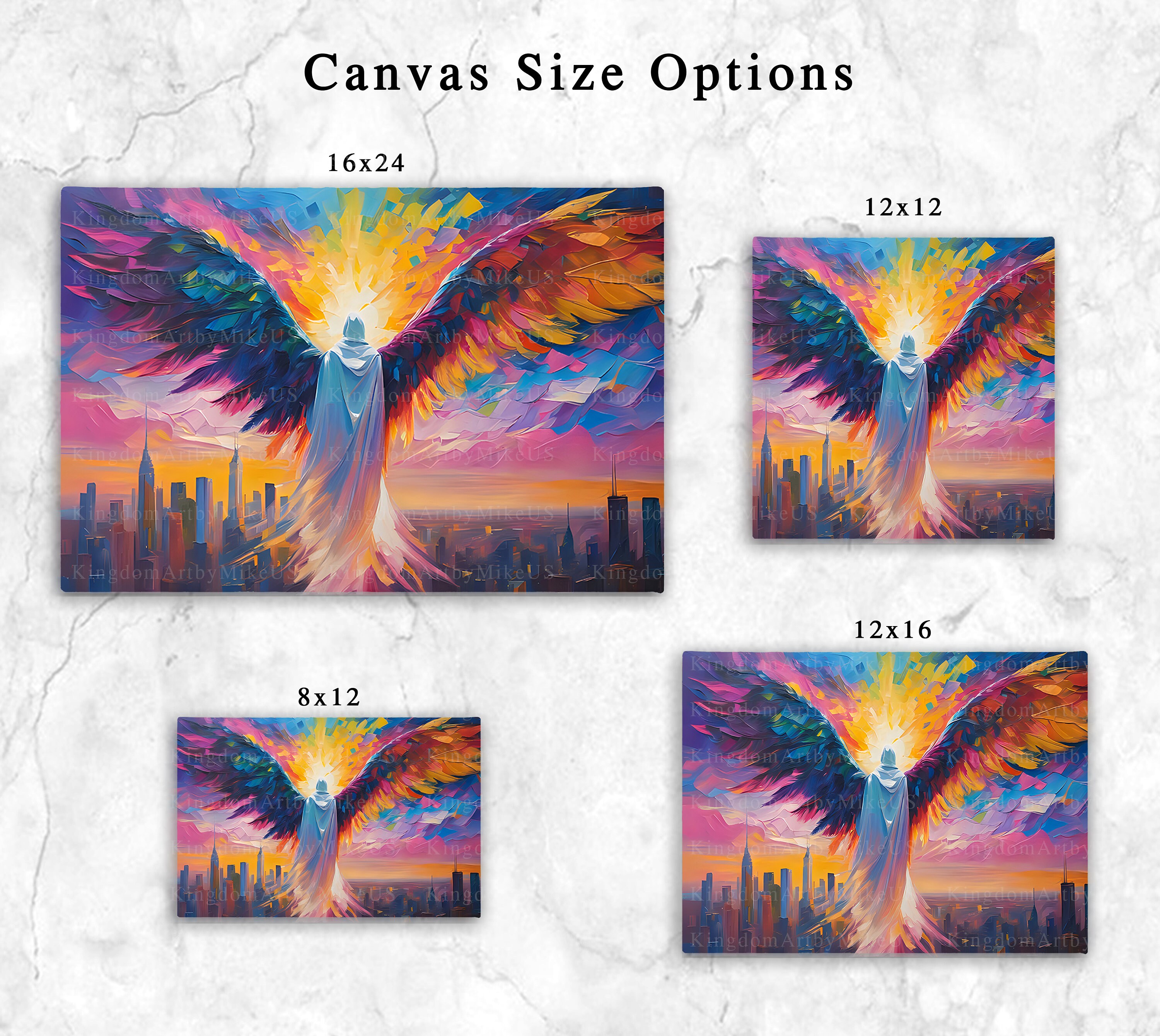 Protection Angel Christian Art on Canvas Guardian Angel, Church Art ...