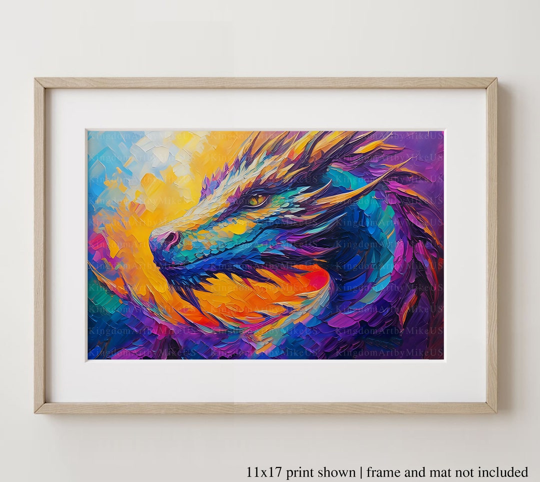Dragon Print | Bright, Colorful - Etsy