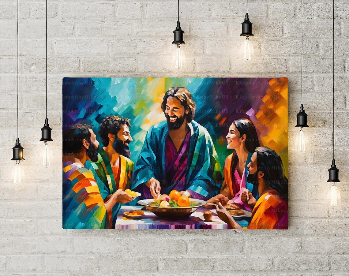 Lord's Supper - Christian Art on Canvas | Joyful Jesus, Colorful, Jesus ...