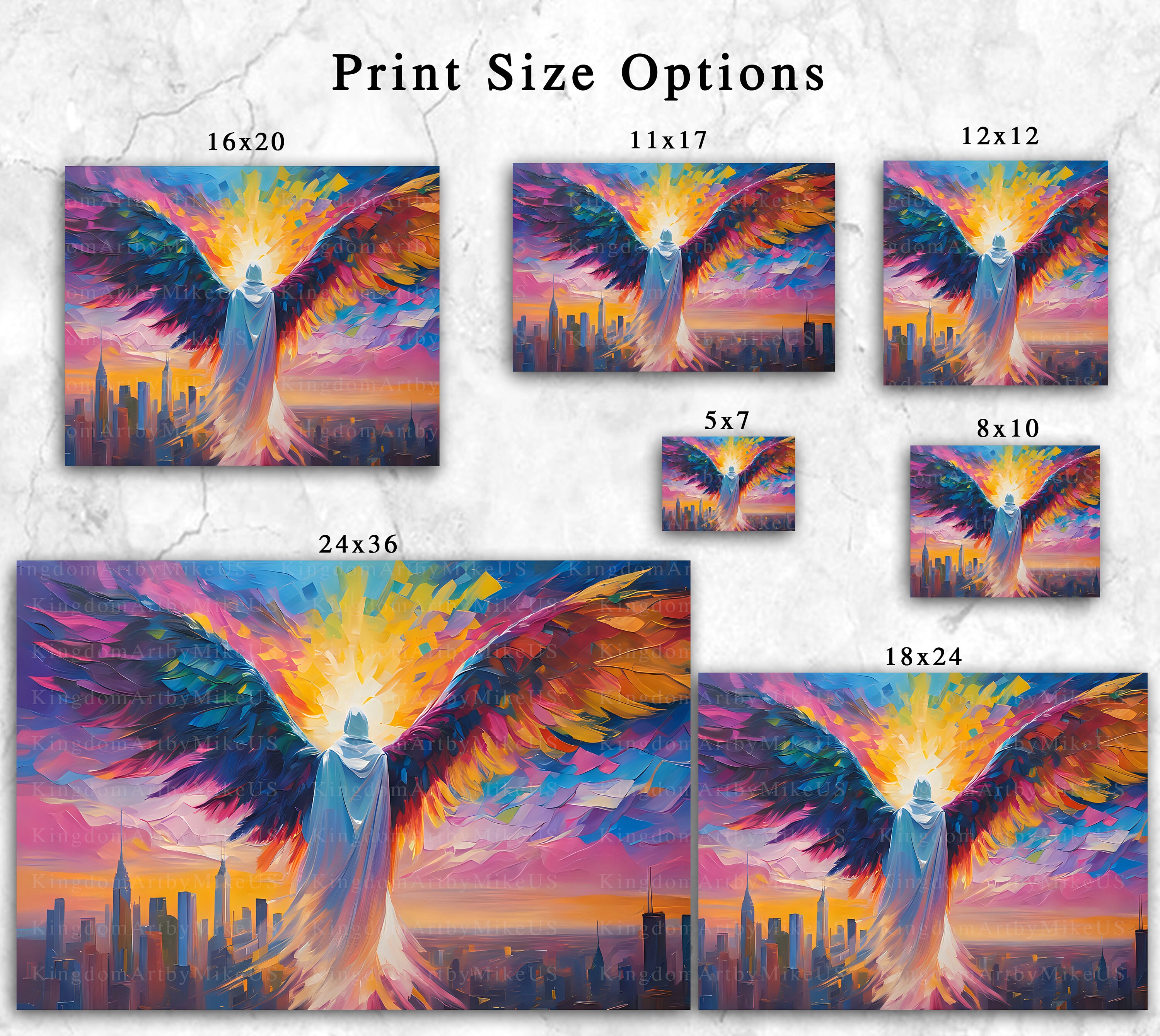 Guardian Angel Over City Art Print - Etsy