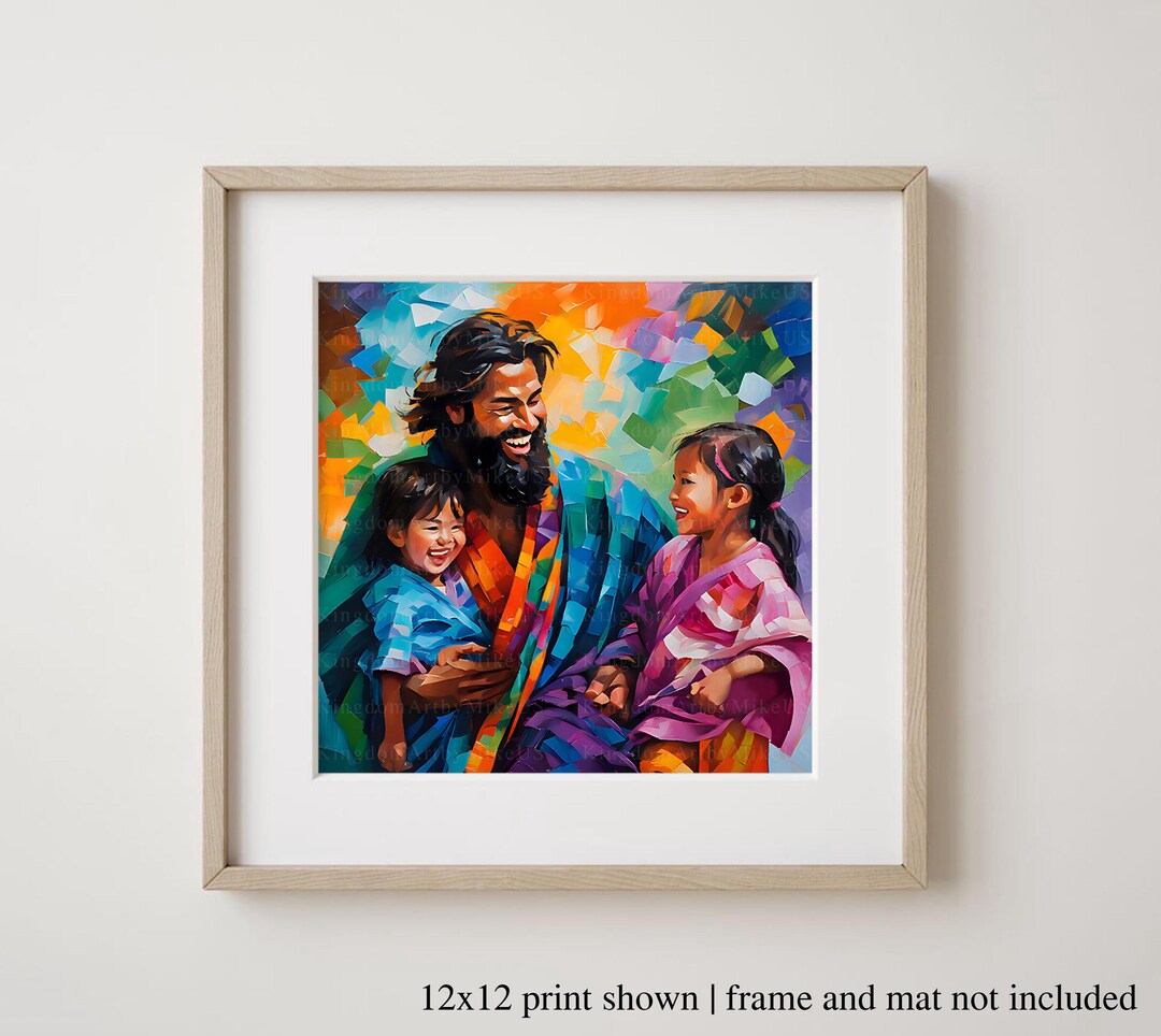Jesus With Kids - Christian Art Print | Jesus and Kids, Colorful ...
