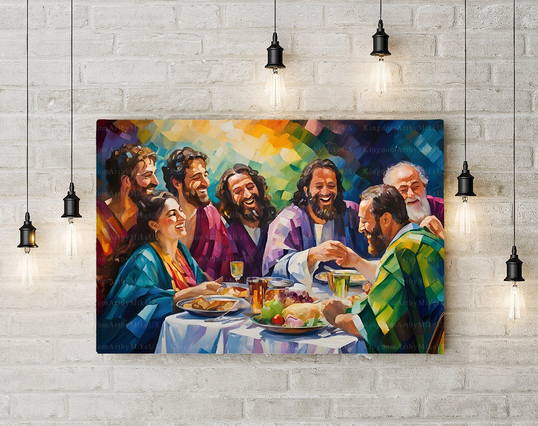 Jesus Eating With the Disciples - Christian Art on Canvas | Joyful ...