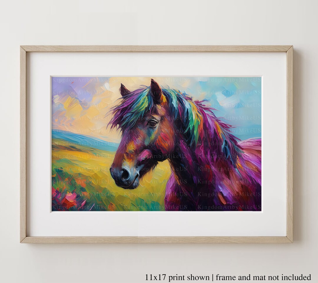 Horse Art Print | Bright, Colorful, Wild Animal Art, Colorful Horse ...