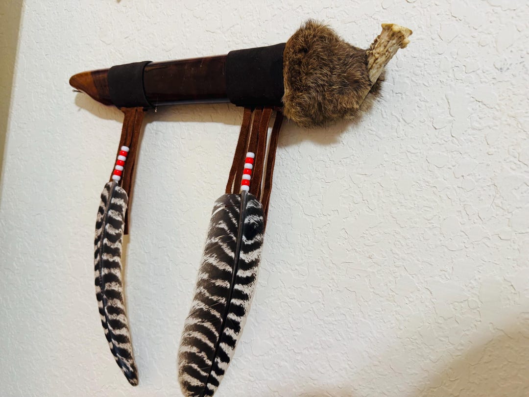 NATIVE AMERICAN Ceremonial Indian Peace Pipe. Made by Enrolled Member ...