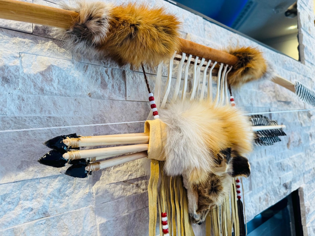 A Powerful Native American Indian Fox Bow and Arrow Set Made by ...