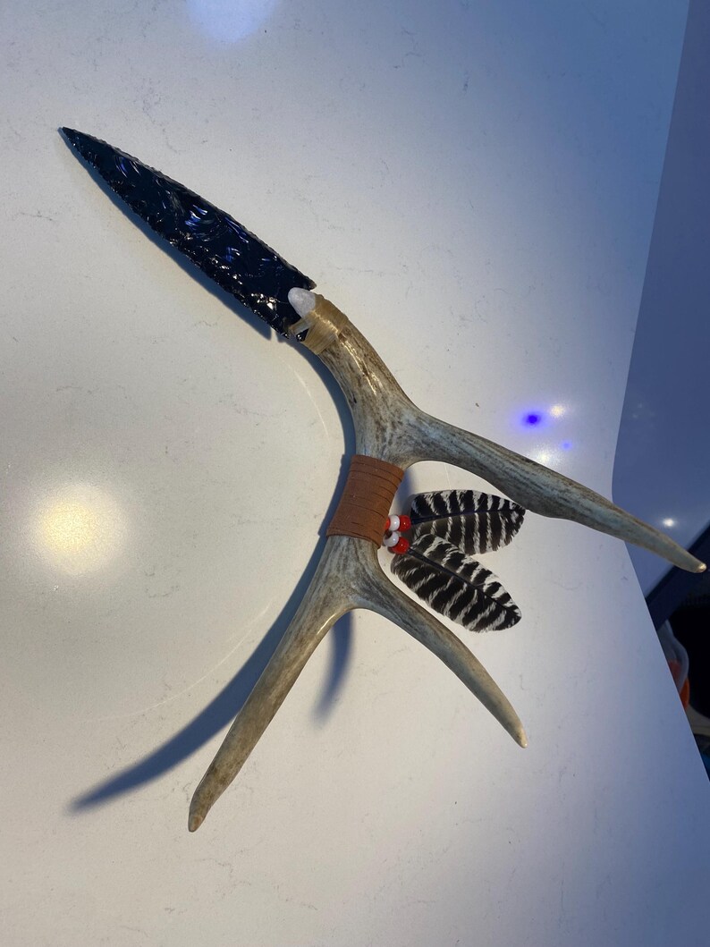 Native American Indian Deer Antler Knife Made by Enrolled Member of the ...