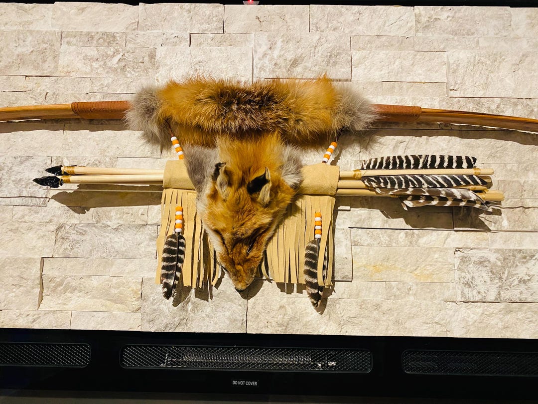 A Powerful Native American Indian Fox Bow and Arrow Set Made by ...