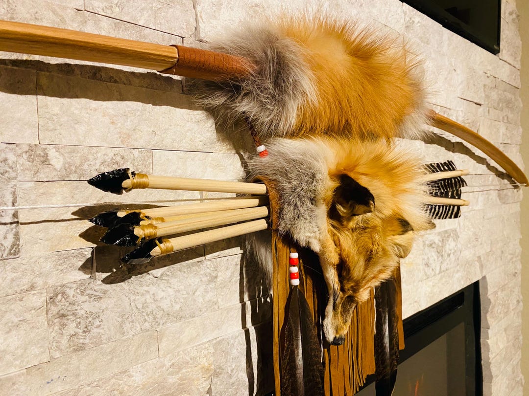 A Powerful Native American Indian Fox Bow and Arrow Set Made by ...