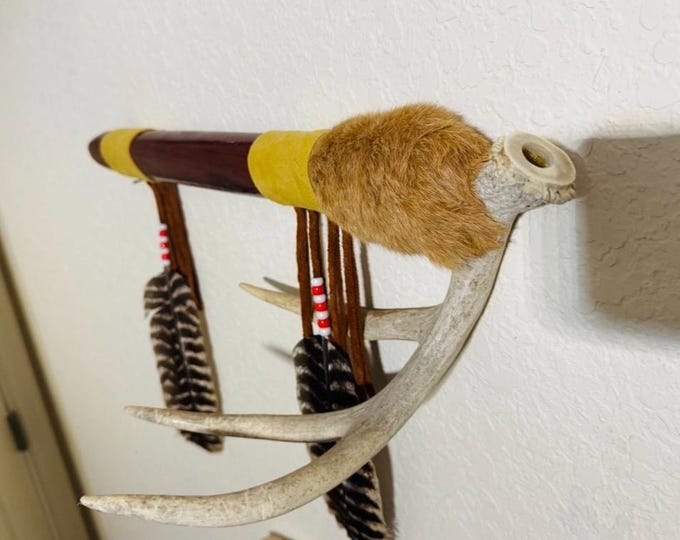 NATIVE AMERICAN Ceremonial Indian Peace Pipe. Made by Enrolled Member ...
