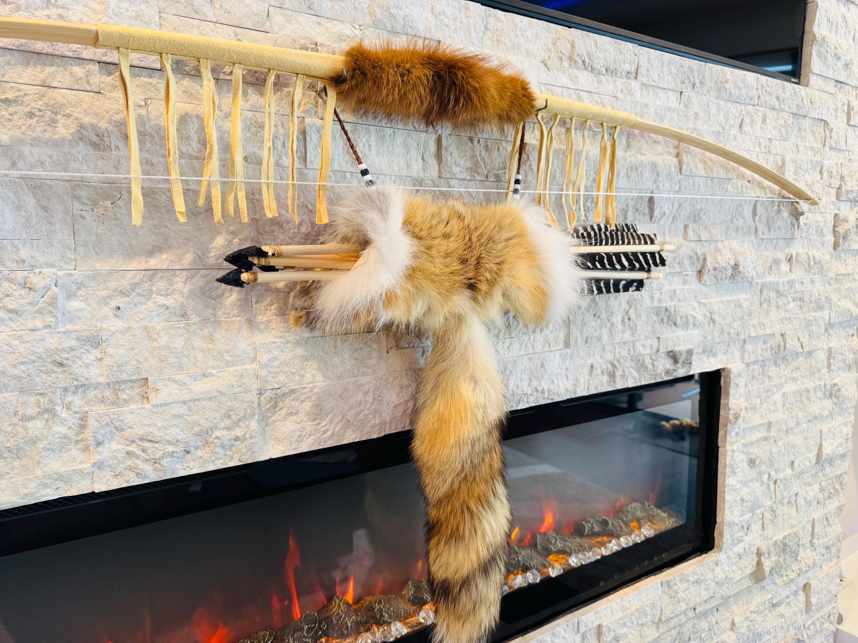 A Powerful Native American Indian Fox Bow and Arrow Set Made by ...