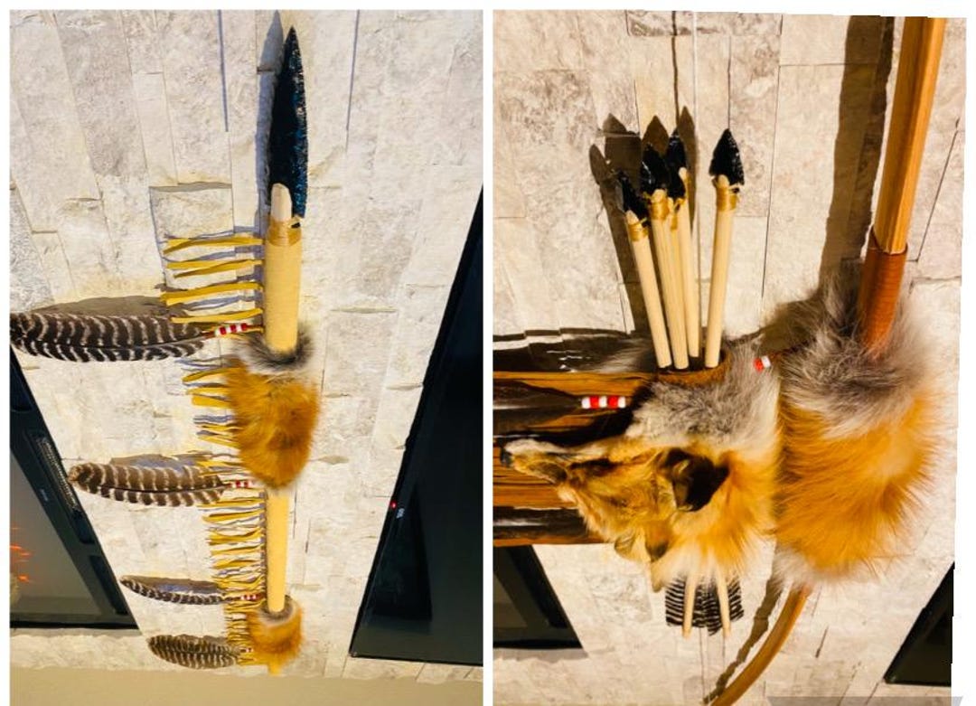 Native American Indian Combo Spear Bow and Arrow Set. fox Set Made by ...