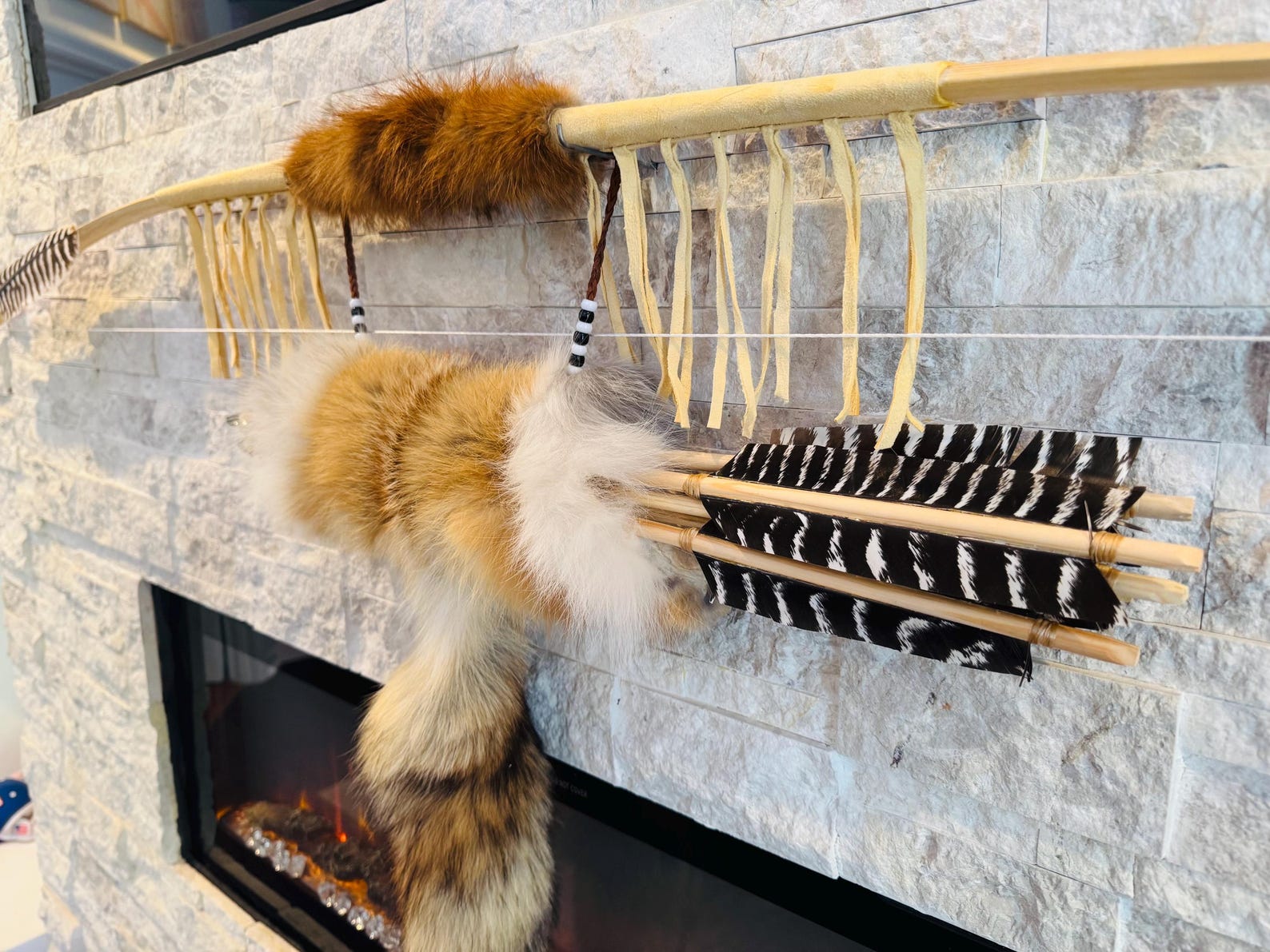 A Powerful Native American Indian Fox Bow and Arrow Set Made by ...