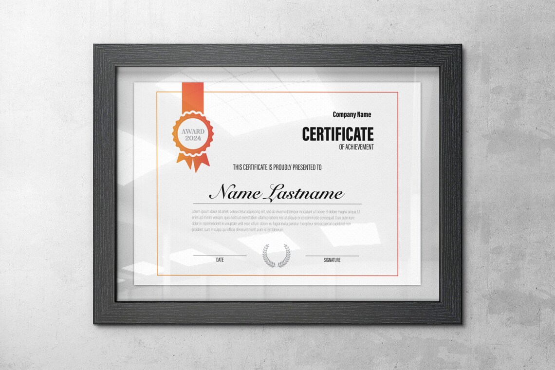 Certificate Template, Printable Certificate, Editable Training ...