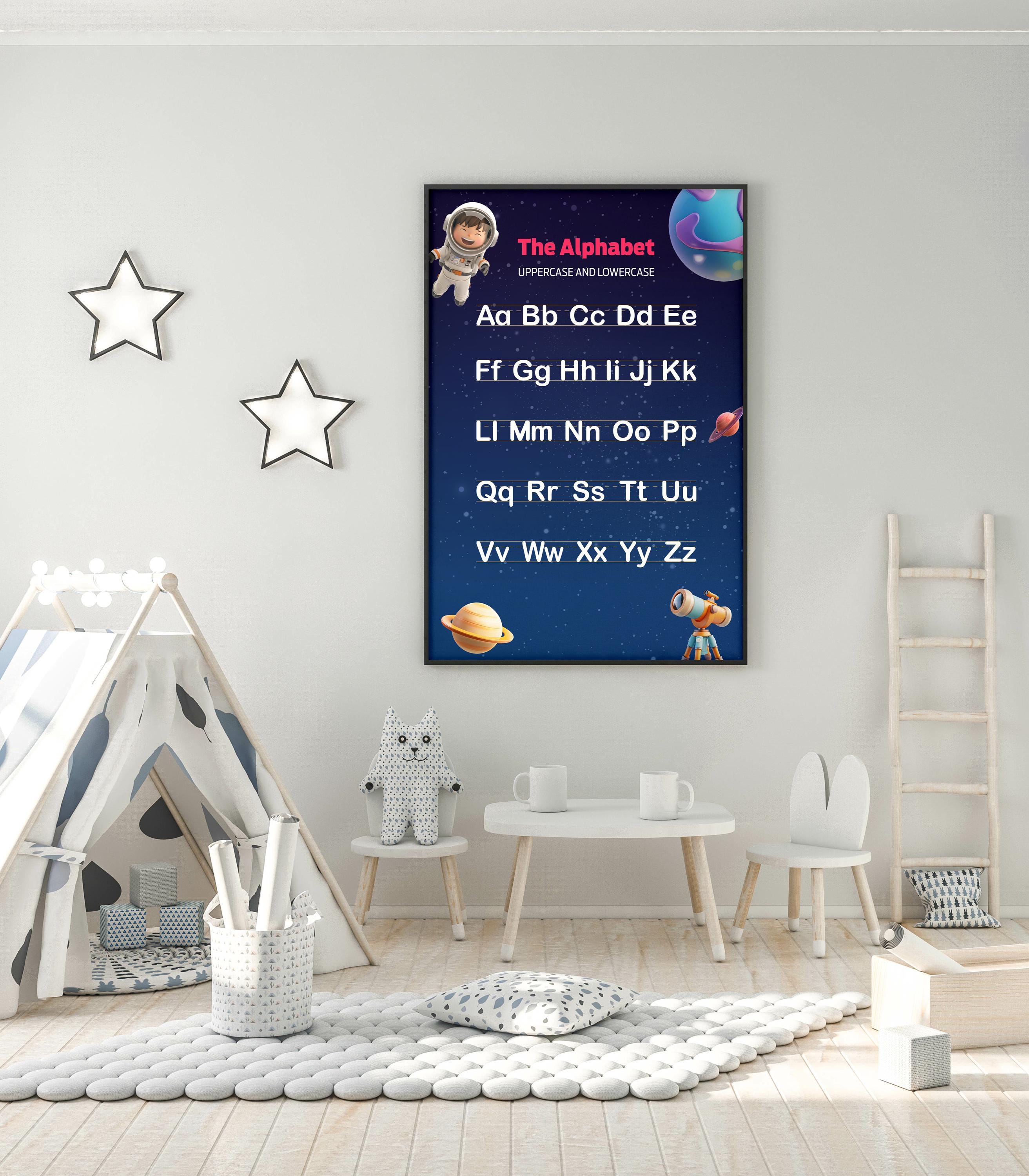 Outer Space Alphabet Poster, Space Theme Nursery ABC Wall Art Boy ...