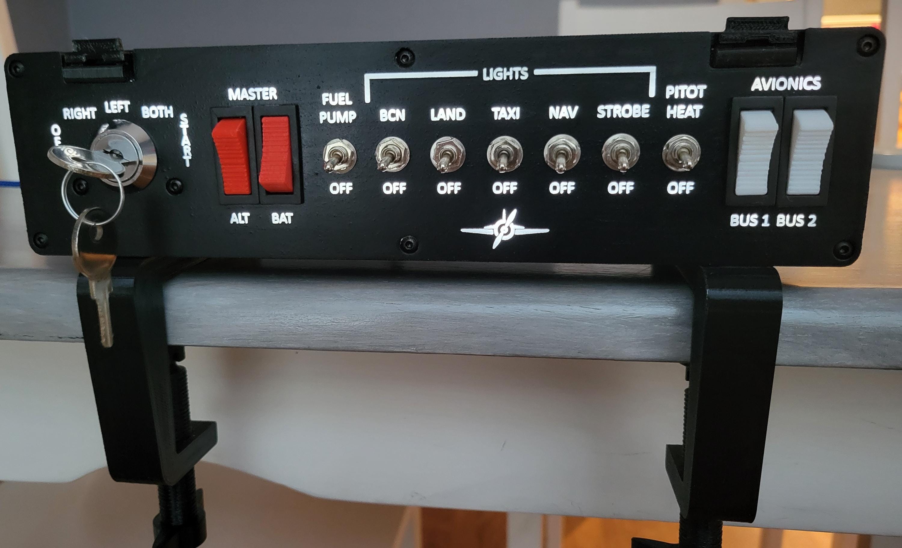 PC & Xbox Cessna 172 Style Switch Panel – Backlit USB Flight Simulator ...