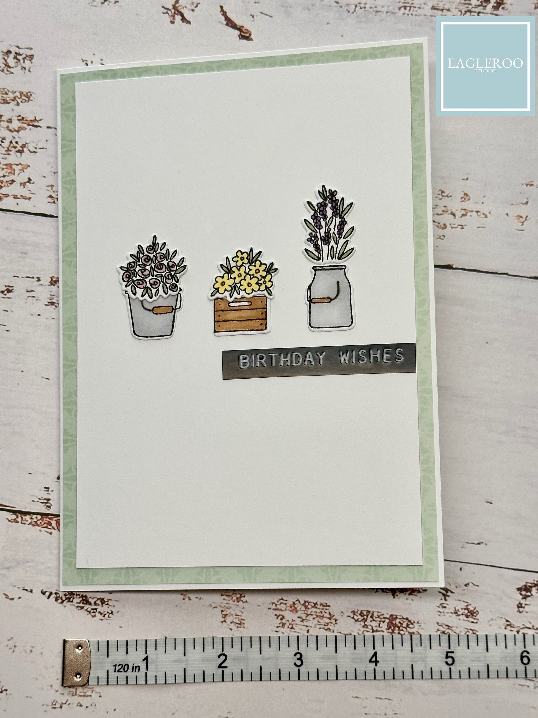 Birthday Wishes Card Happy Birthday Card Birthday Card Flower Buckets ...