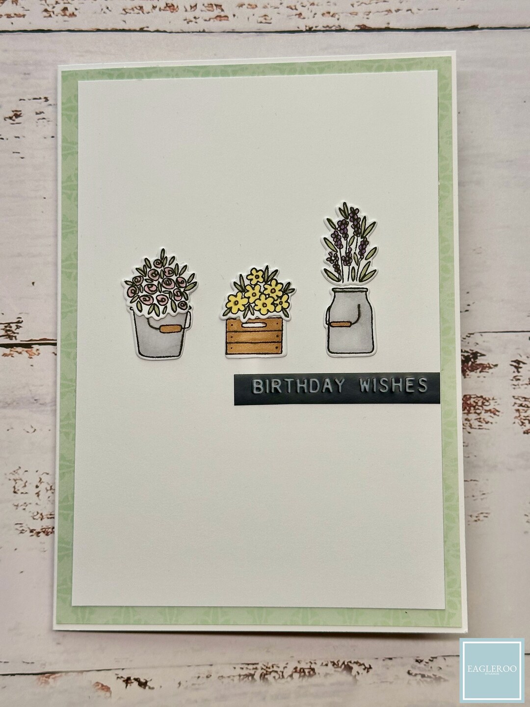 Birthday Wishes Card Happy Birthday Card Birthday Card Flower Buckets ...