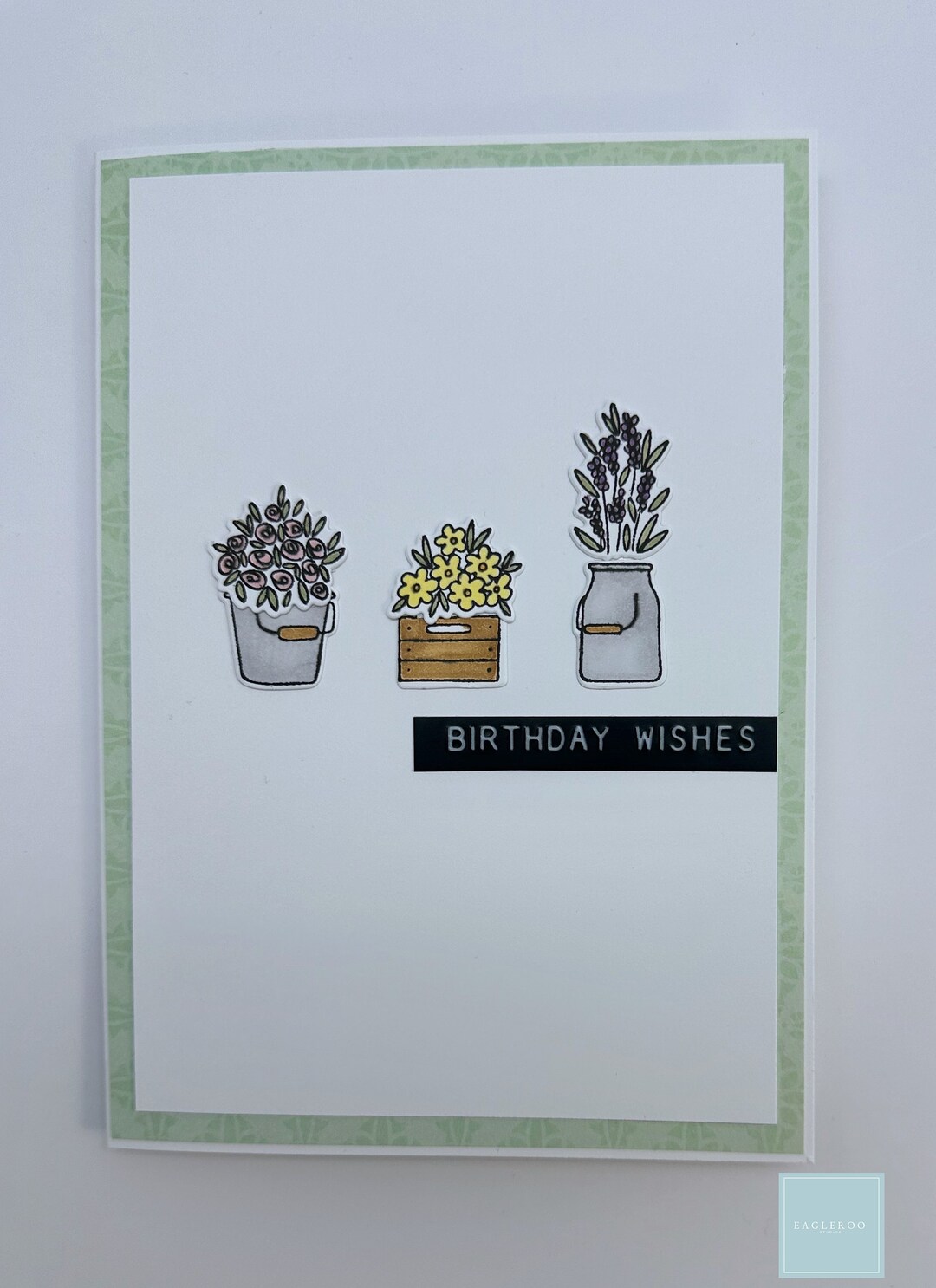 Birthday Wishes Card Happy Birthday Card Birthday Card Flower Buckets ...