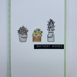 Birthday Wishes Card Happy Birthday Card Birthday Card Flower Buckets ...