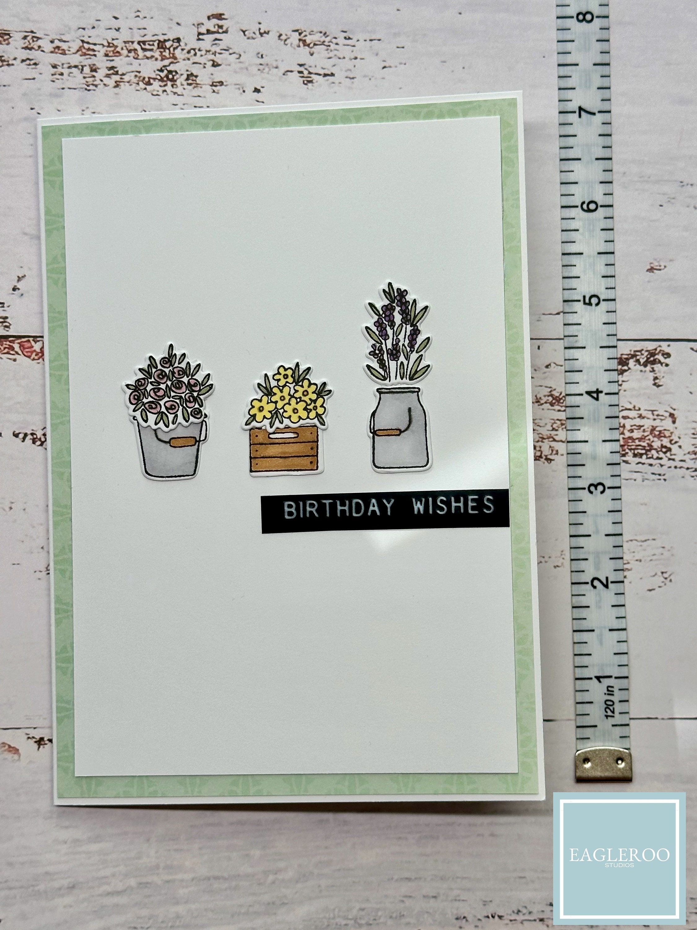 Birthday Wishes Card Happy Birthday Card Birthday Card Flower Buckets ...