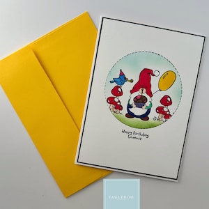 Happy Birthday Gnomie Birthday Card Birthday Card 5x7 Birthday Card ...