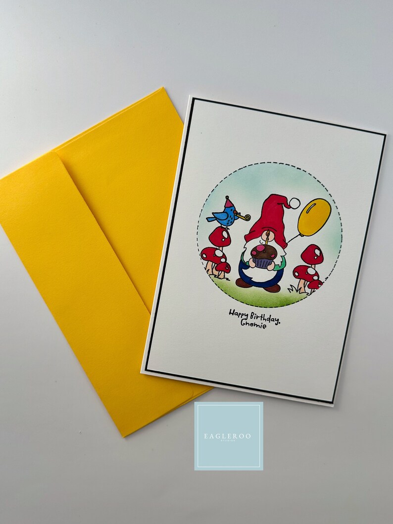 Happy Birthday Gnomie Birthday Card Birthday Card 5x7 Birthday Card ...