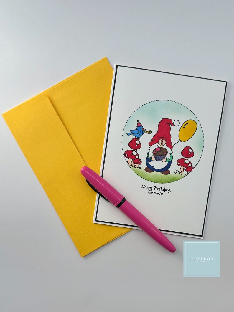 Happy Birthday Gnomie Birthday Card Birthday Card 5x7 Birthday Card ...