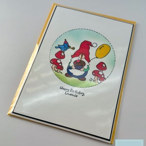 Happy Birthday Gnomie Birthday Card Birthday Card 5x7 Birthday Card ...