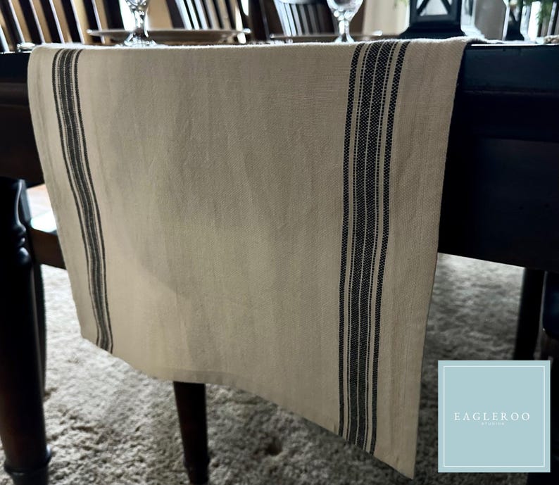 Rustic Farmhouse Table Runner | Grain Sack Table Runner | French ...