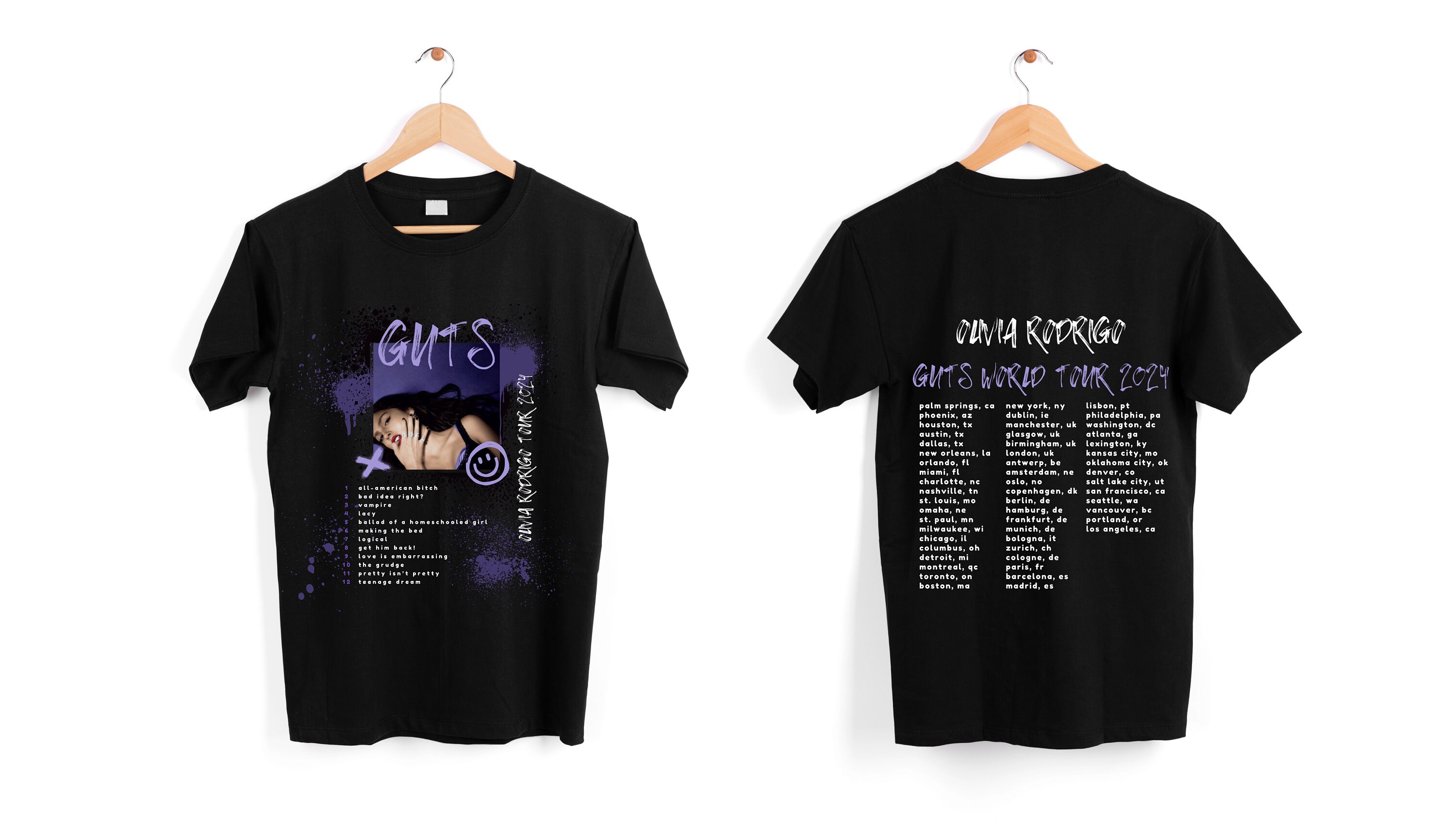 Olivia Rodrigo Guts World Tour 2024 T Shirt Merch Uk And Eu Etsy Uk