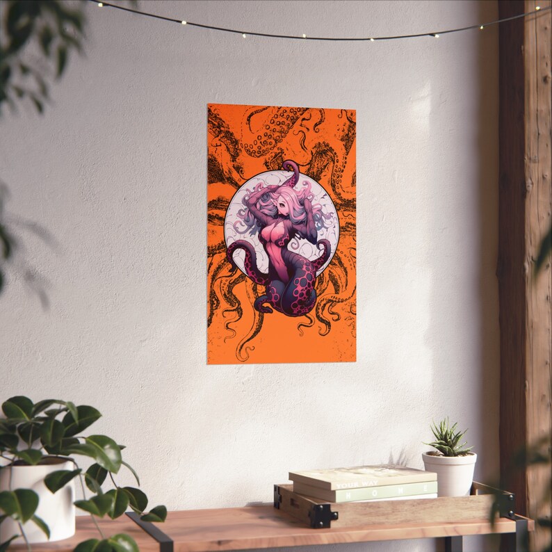 Tentacular Temptation: Octo-nymph Poster Anime Waifu Wall Art Matte ...