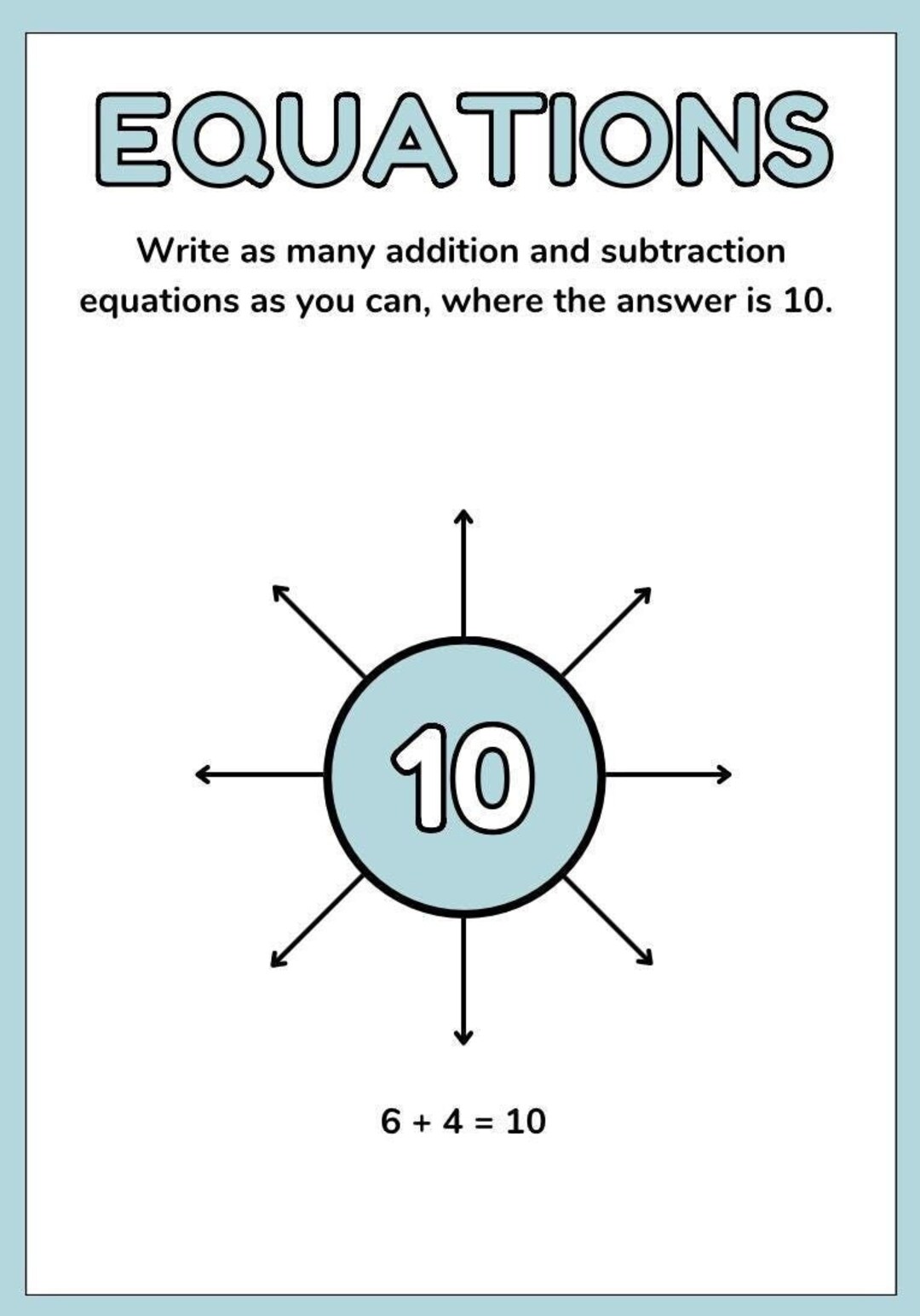 Printable Math Worksheets for Solving Equations Elementary School ...