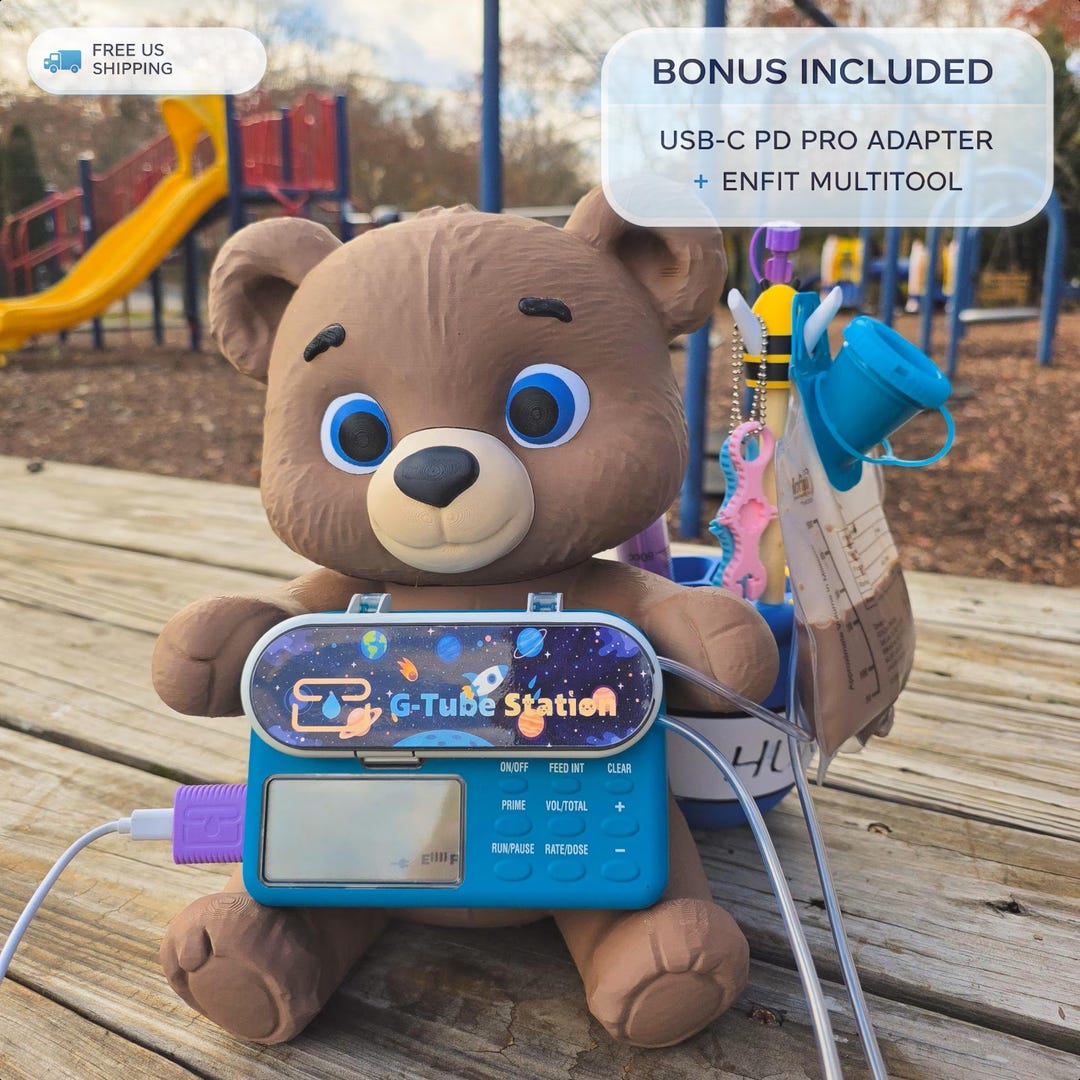 Taddy Caddy | G-tube Teddy Bear Pump Holder | Kids Feeding Gift ...