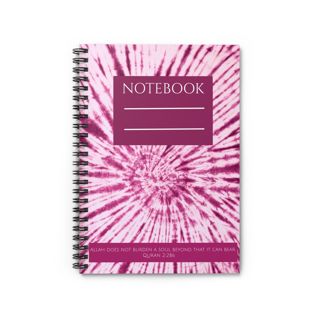 Islamic Ruled Line Quran Verse Notebook | Pink Tie Dye Journal, Muslim ...