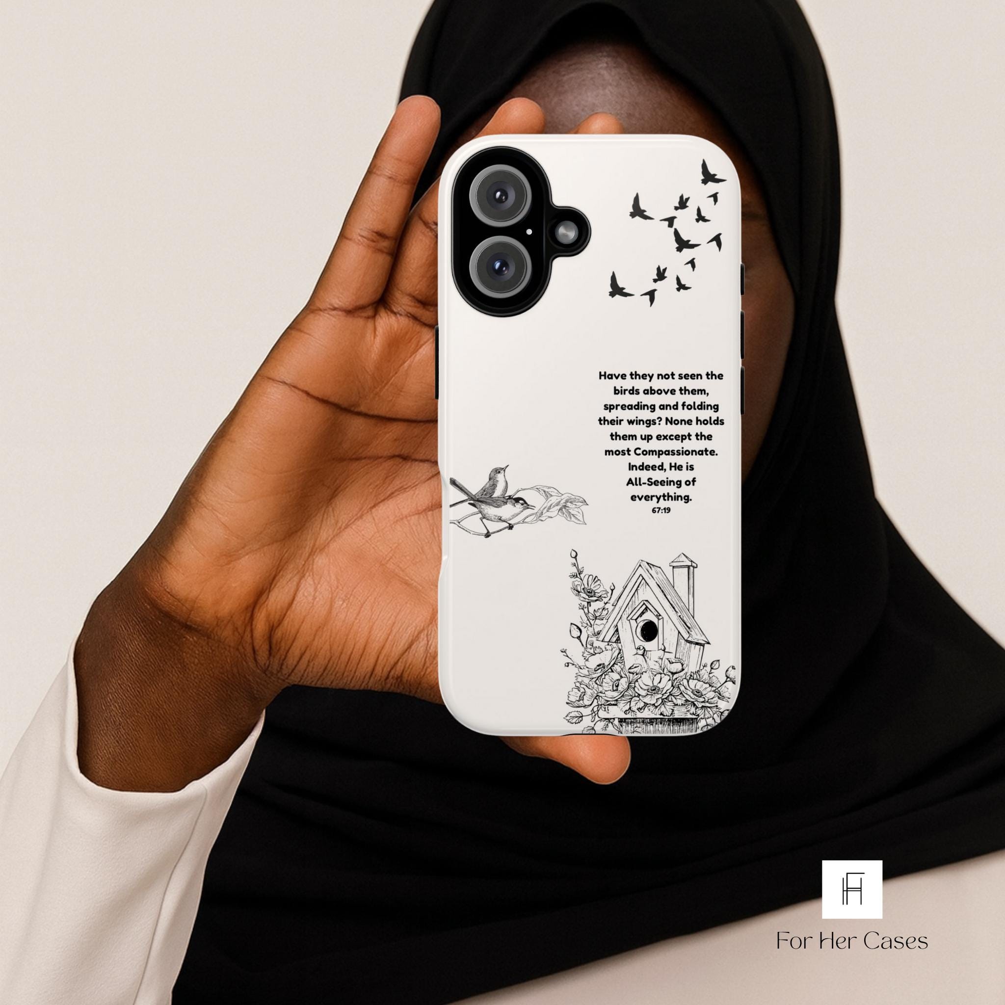 Islamic Phone Case Birds Design: Quran Verse Al-mulk, Gift for Muslims ...