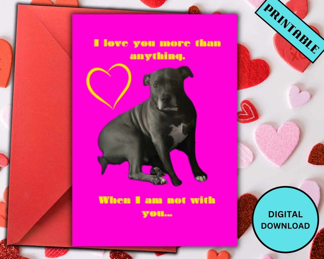 Funny Dog Pun Printable Valentine's Day Card, Snarky Valentine ...