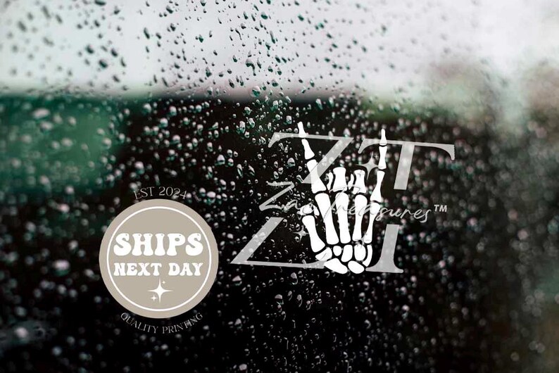 Rock on Skeleton Hand Decal / Skeleton Car Decal / Halloween Bumper ...
