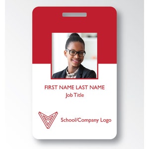 Custom Photo ID Badge With Optional Attachment - Personalized Name Tag ...