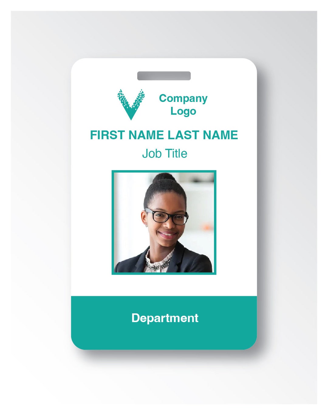 Custom Photo ID Badge With Optional Attachment - Personalized Name Tag ...