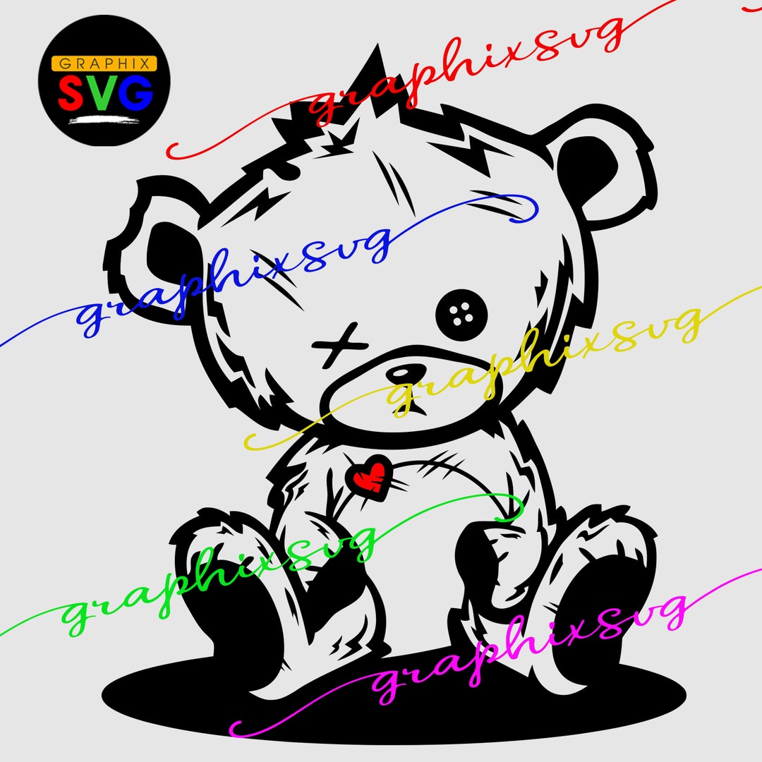 Teddy Bare Svg, Grunge Bare Svg, Worn-out Bare Eps, Hurt Teddy Bear ...